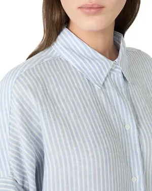 Max Mara Striped Linen Shirt - Light Blue