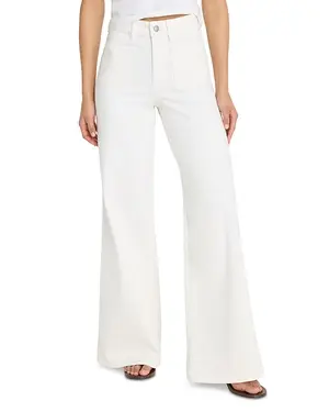 Good American Good Waist High Rise Palazzo Jeans - White