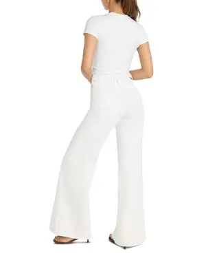 Good American Good Waist High Rise Palazzo Jeans - White