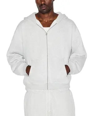 SKIMS Relaxed Fit Zip Up Hoodie - Heather Grey