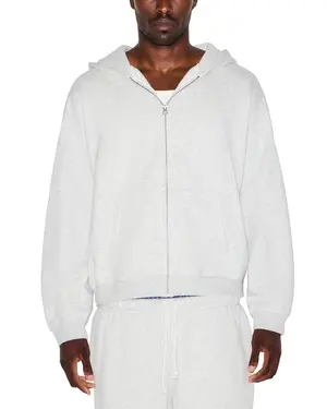 SKIMS Relaxed Fit Zip Up Hoodie - Heather Grey