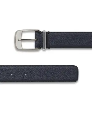 Zegna Leather Belt - Dark Blue