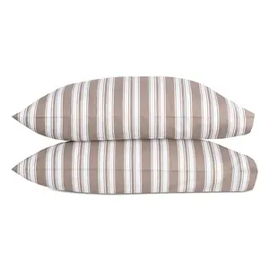 MATOUK Elio Striped Pillowcase Pair, Standard - Mocha
