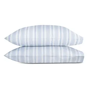 MATOUK Elio Striped Pillowcase Pair, King - Blue