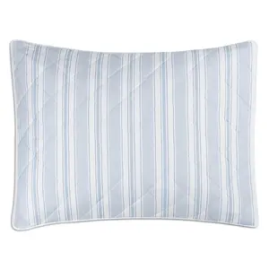 MATOUK Elio Striped Quilted Standard Sham - Blue