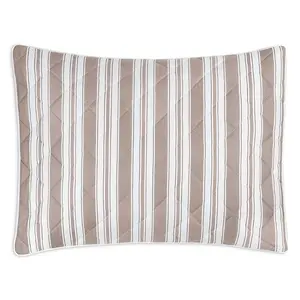 MATOUK Elio Striped Quilted Standard Sham - Mocha