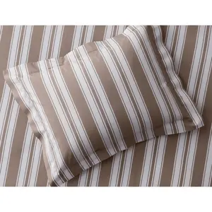 MATOUK Elio Striped Quilted King Sham - Mocha