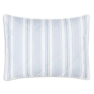 MATOUK Elio Striped Quilted Boudoir Sham - Blue