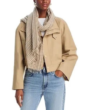Vince Gingham Cotton Scarf