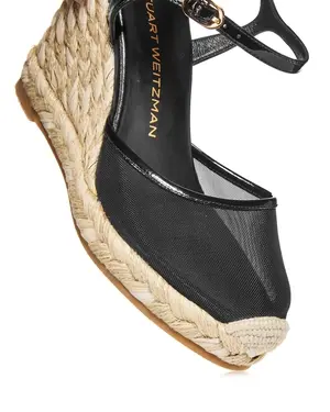 STUART WEITZMAN Bareitall Espadrille Wedges - Black