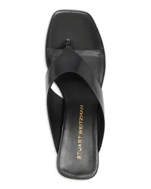 STUART WEITZMAN Vinnie Thong Wedge Sandals - Black