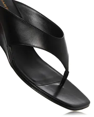STUART WEITZMAN Vinnie Thong Wedge Sandals - Black