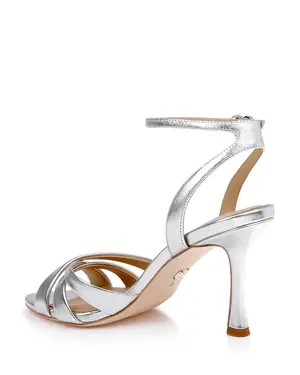 Badgley Mischka Xeilani Strappy Sandals - Silver Leather