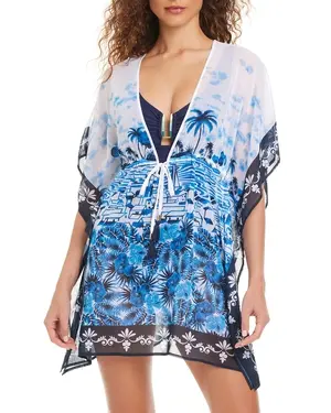 BEYOND CONTROL V Neck Caftan Swim Cover-up
