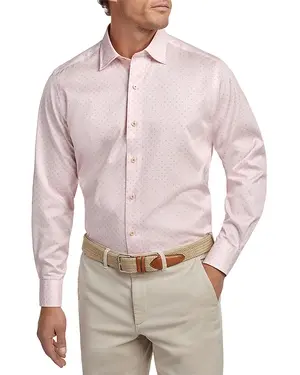 David Donahue Neat Print Shirt - Pink