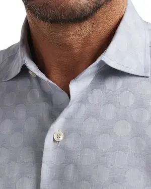 David Donahue Jacquard Dot Shirt