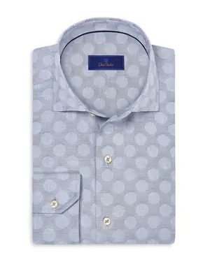 David Donahue Jacquard Dot Shirt