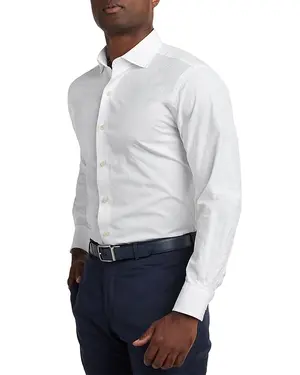 David Donahue Geometric Jacquard Shirt