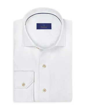 David Donahue Geometric Jacquard Shirt