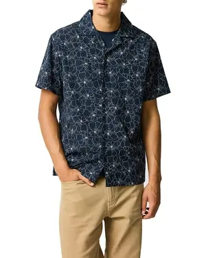 Rodd & Gunn Crater Valley Printed Short Sleeve Shirt - Ink