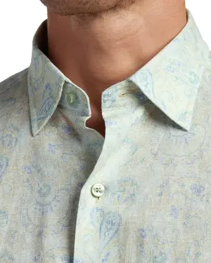 David Donahue Paisley Print Shirt - Dune/ Multi