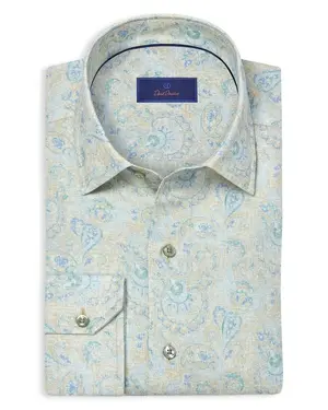 David Donahue Paisley Print Shirt - Dune/ Multi