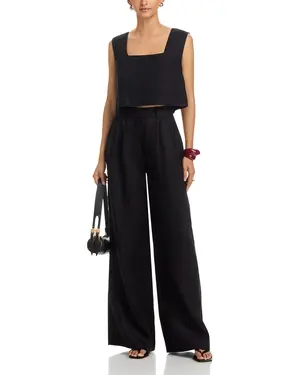 Rails Akira Linen Top - Black