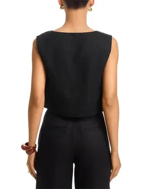 Rails Akira Linen Top - Black