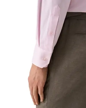 Eton Cotton Stripe Dress Shirt - Medium Pink