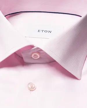Eton Cotton Stripe Dress Shirt - Medium Pink