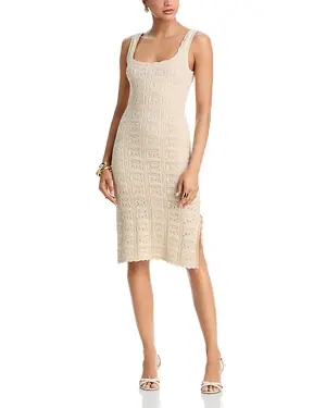 French Connection Nellis Crocheted Midi Dress - Ecru