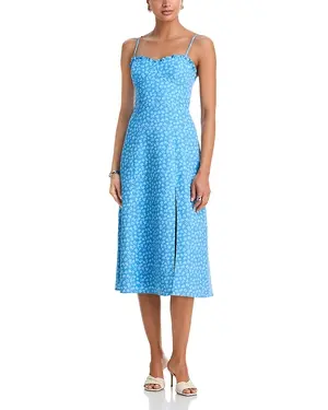 French Connection Stacey Echo Midi Dress - Poolside Blue