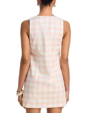 French Connection Aspen Gingham Mini Dress - Seashell Gingham