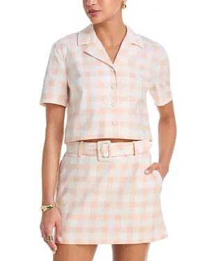 French Connection Aspen Gingham Cropped Shirt