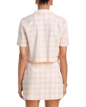 French Connection Aspen Gingham Cropped Shirt