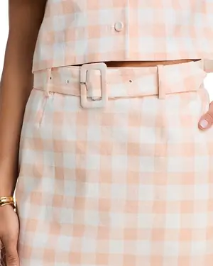 French Connection Aspen Gingham Belted Skirt