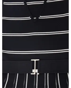 REISS Mallory Midi Dress - Navy/ivory