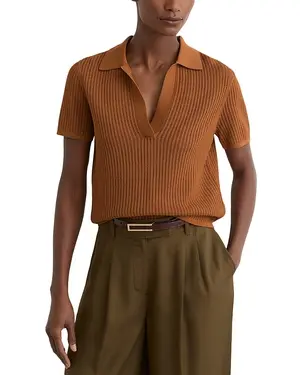 REISS Pippa Polo - Rust Orange