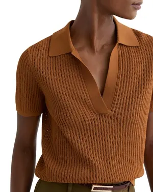 REISS Pippa Polo - Rust Orange