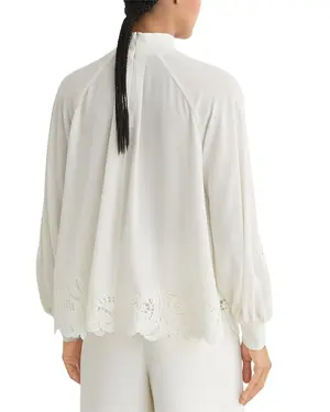 REISS Rae Embroidered Blouse