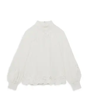 REISS Rae Embroidered Blouse