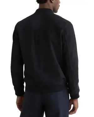 REISS Suede Zip Through Bomber Jacket