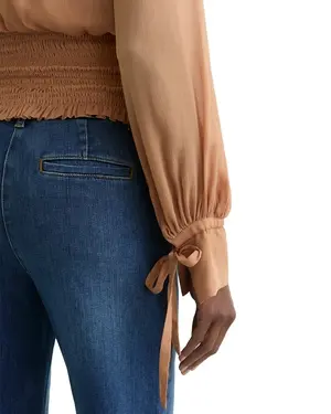 REISS Phoebe Tie Neck Blouse