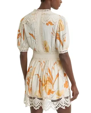 REISS Lace Trimmed Dress
