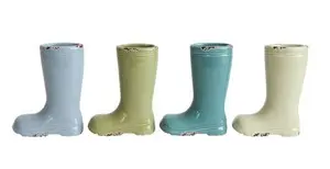 STORIED HOME Boot Vases - Blue