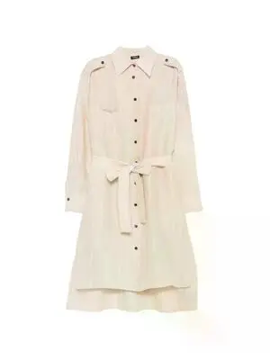 Kiton Striped Belted Shirt Dress