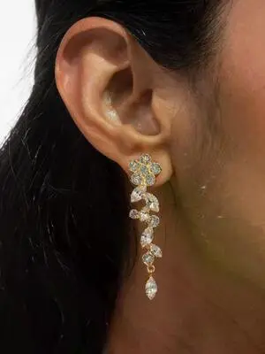 JENNIFER BEHR Jasmina Crystal-embellished Earrings - Gold