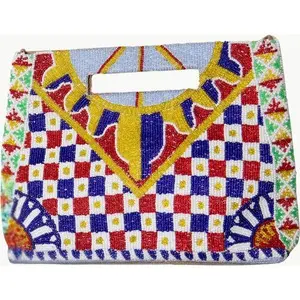 ISLAND TO EAST SIDE Geometric Mosaic Tile Handle Pouch - Multi