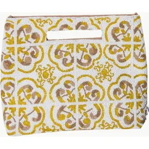 ISLAND TO EAST SIDE Rosette Mosaic Tile Handle Pouch - Multi