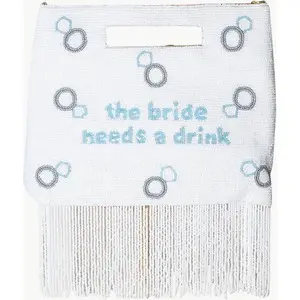 ISLAND TO EAST SIDE The Bride Needs A Drink Handle Pouch - White